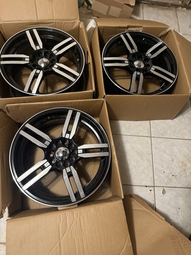 Set Of 3 Konig illusion 17 MM Rims - Black Ball Cut Red - Bolt pattern ...