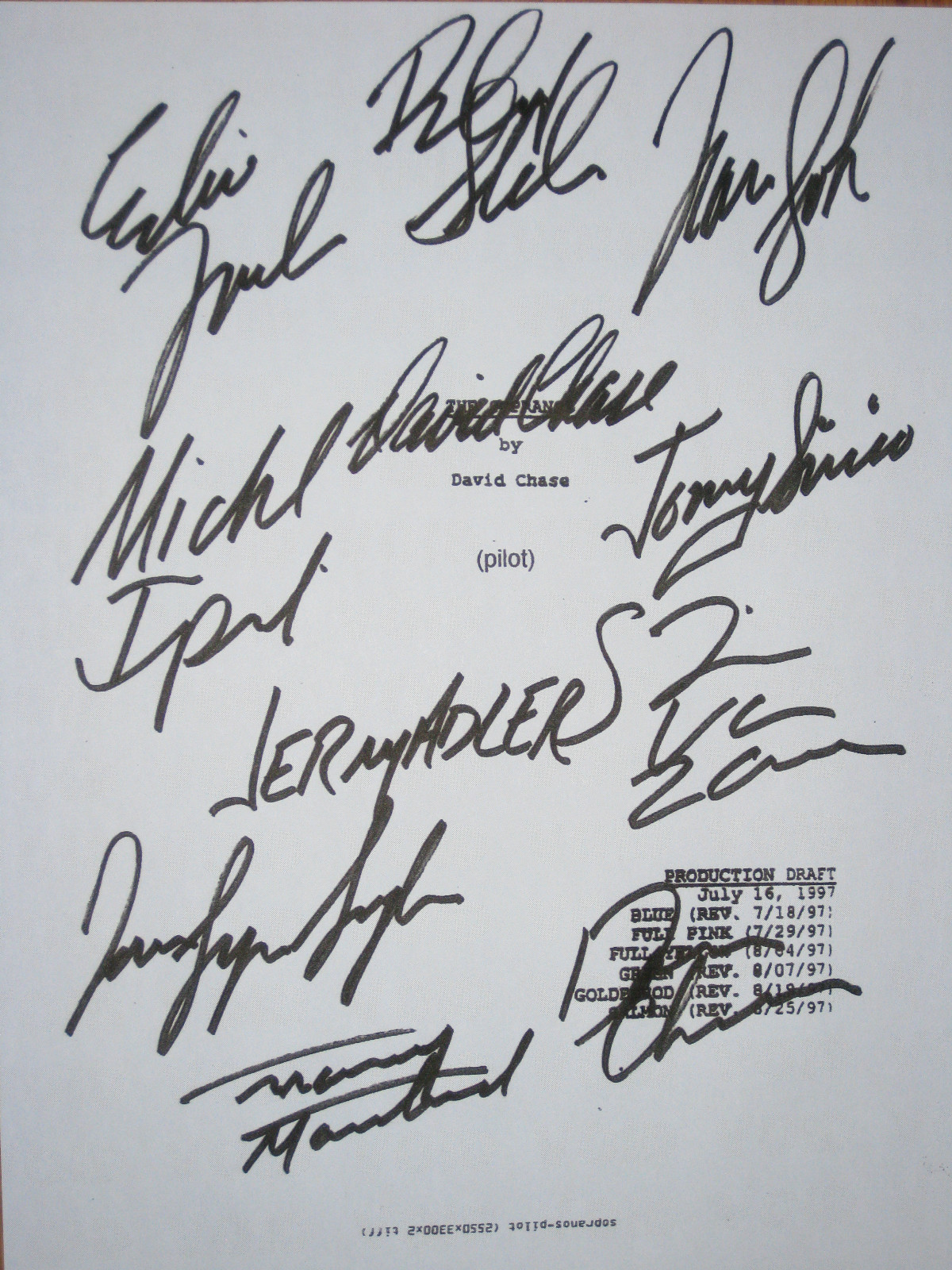 Sopranos Signed TV Script X11 James Gandolfini Edie Falco Imperioli ...