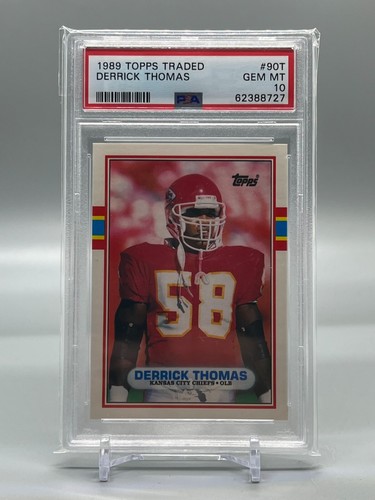 1989 TOPPS TRADED #90T DERRICK THOMAS PSA 10 GEM MINT ROOKIE FOOTBALL ...