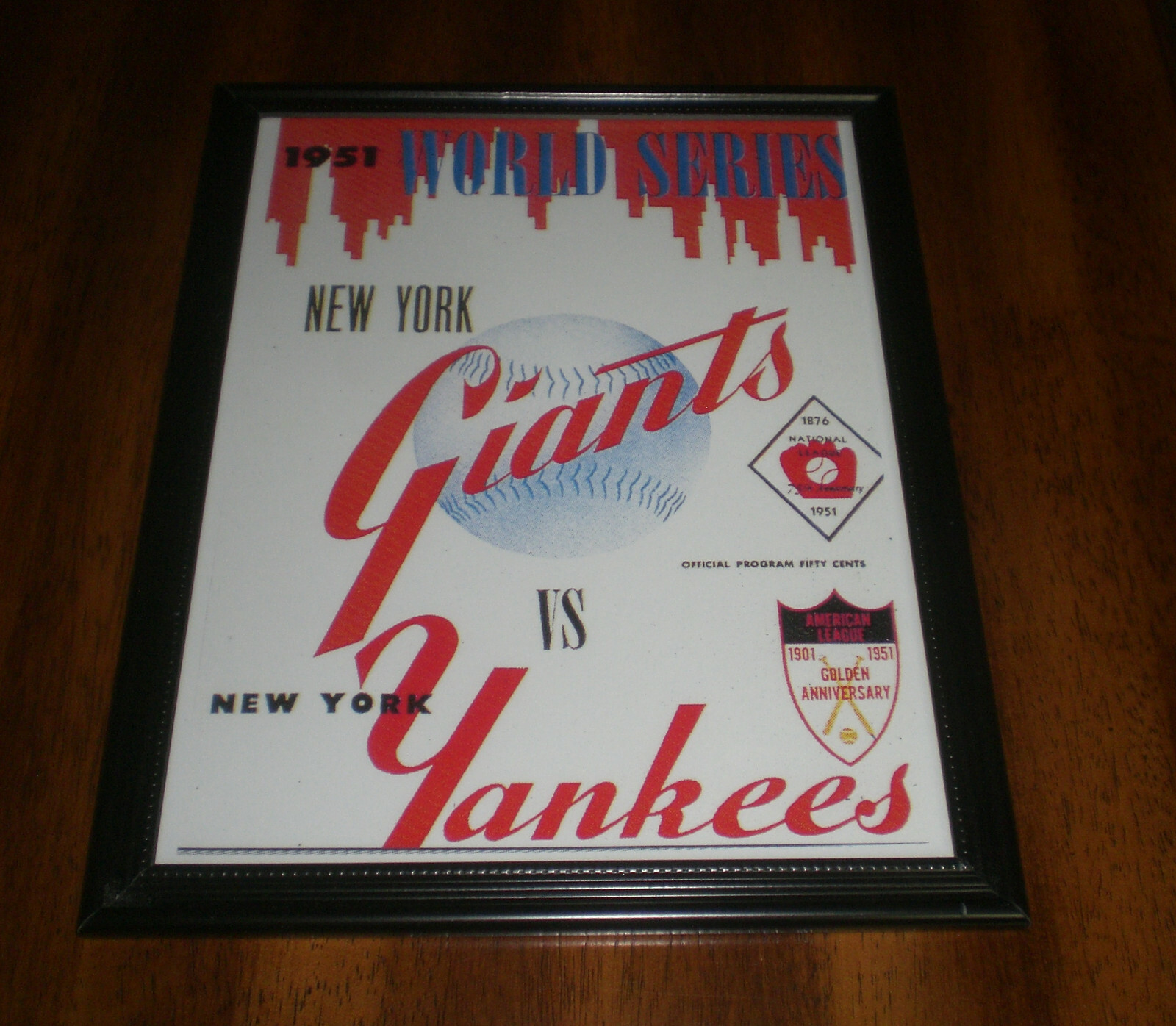 1951 GIANTS vs YANKEES WORLD SERIES FRAMED PROGRAM PRINT | eBay