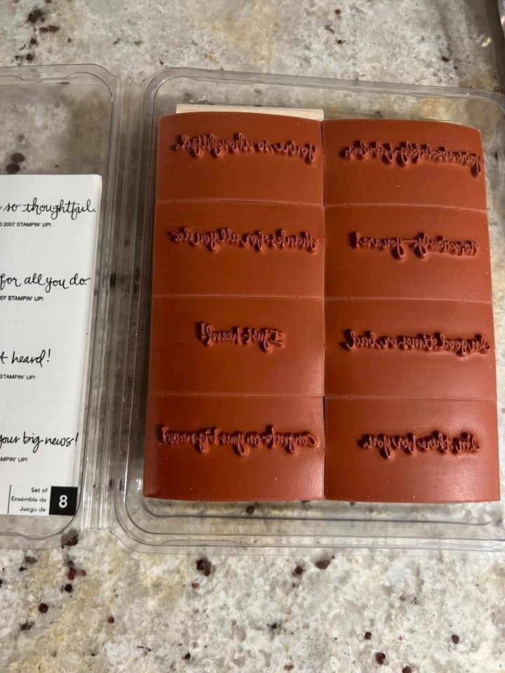 New Stampin' Up! 8 pc. Wood Mounted Rubber Stamp Set - ABSOLUTELY ...