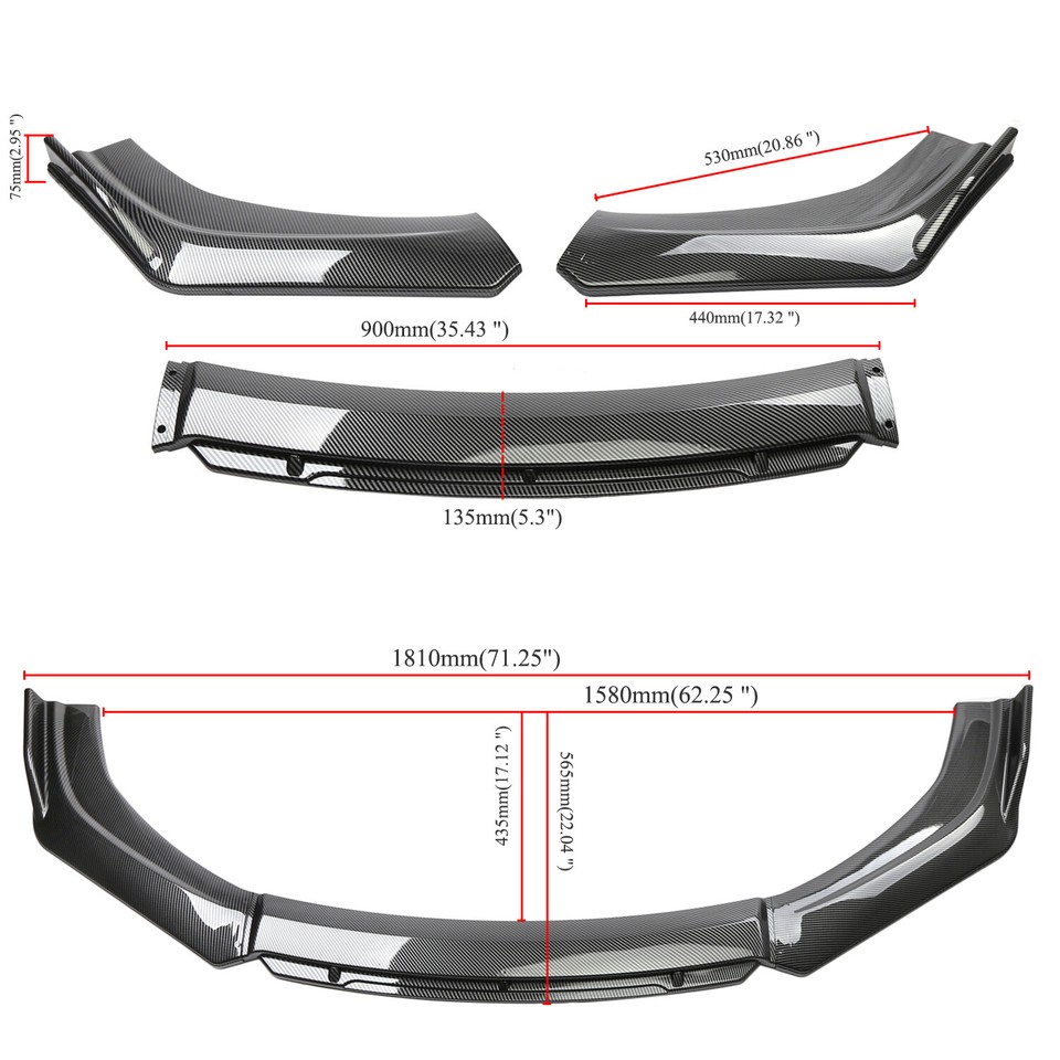 For Mini Cooper Carbon Fiber Side Skirts Rear Front Bumper Lip Splitter ...