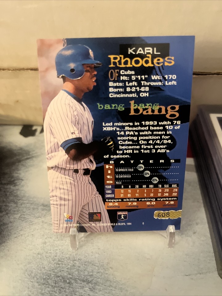 Karl Rhodes 1994 Topps Stadium Club First Day Issue #608 | eBay