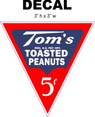 Tom's 5 Cents Toasted Peanuts Decal - Great for Dioramas, Gumball ...