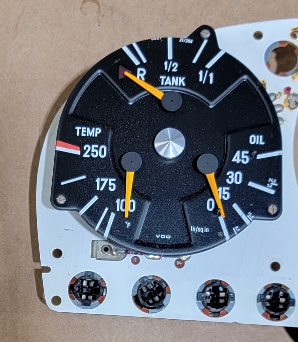 Mercedes R107 1973 450SL/C VDO Oil gas Temp cluster 1 Gauge,21/304,0004 ...
