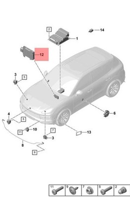 Genuine PORSCHE Cayenne Taycan Radar Sensor Left A. Right PAD907669 | eBay