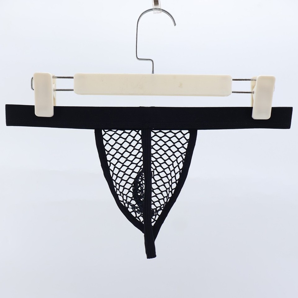 Minimal Coverage Intimate Moments Men Mesh Thong Mesh Pouch Hollow ...