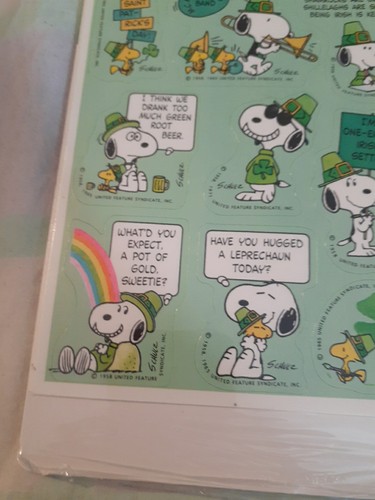 Vintage Hallmark Peanuts Inspirational HAPPY Stickers Snoopy Joe Cool ...