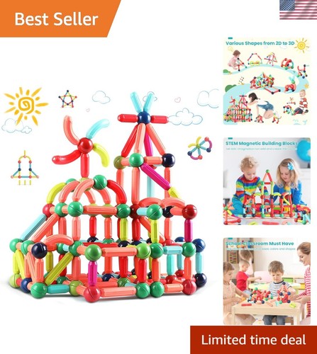 84PCS Magnetic Building Blocks - STEM Toy Set for Kids Ages 4-8, Large ...