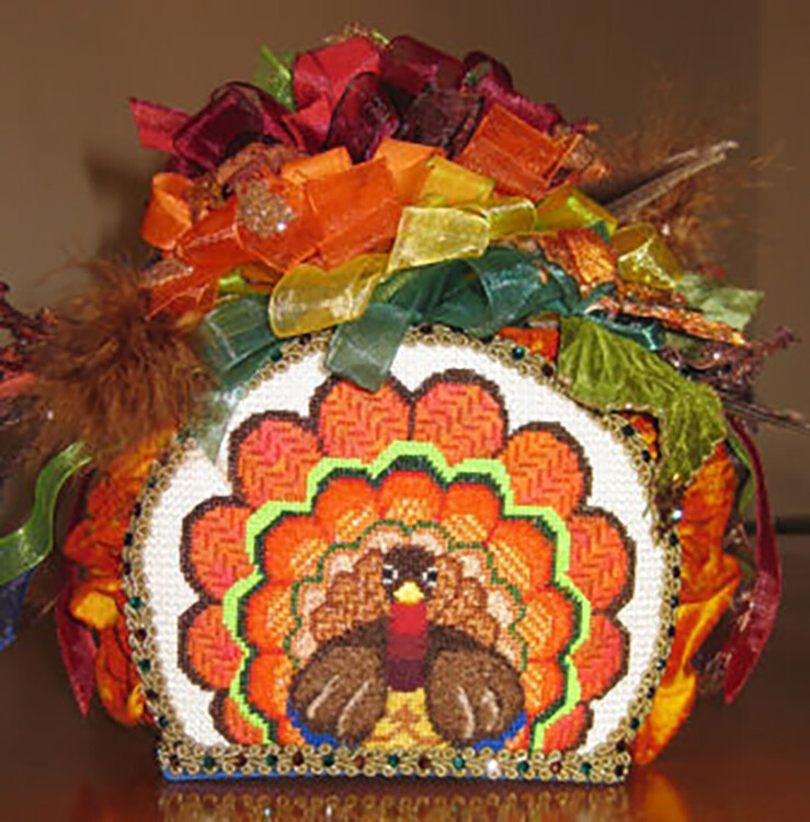 SO ~~ LARRY THE TURKEY Thanksgiving Needlepoint Canvas & STITCH GUIDE ...
