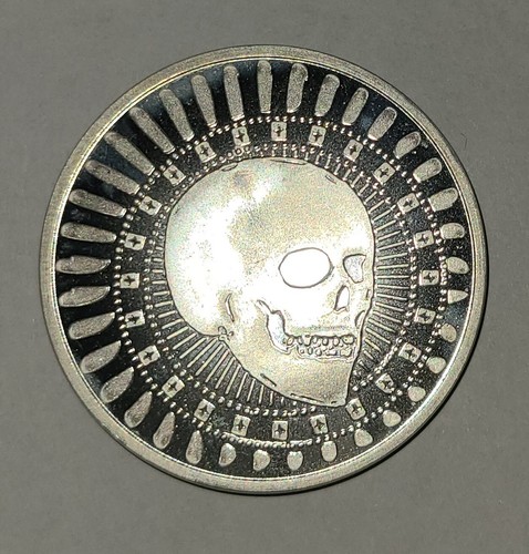 PIRATE SKULL PALM TREE 1 OZ .999 Silver Round Coin 2009 One Ounce Troy ...