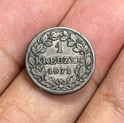 1871 German State One Kreuzer Silver Coin Great Condition | eBay
