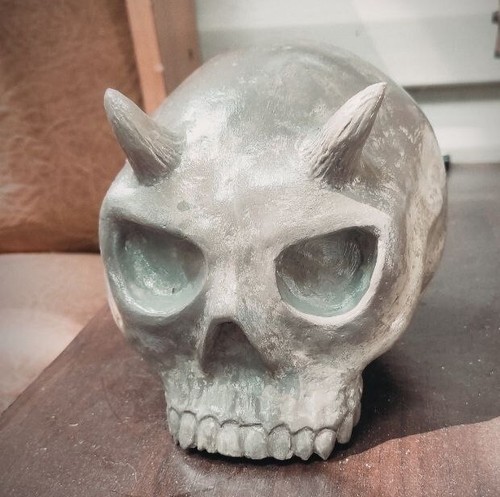 Demon Skull Papier mache Halloween | eBay