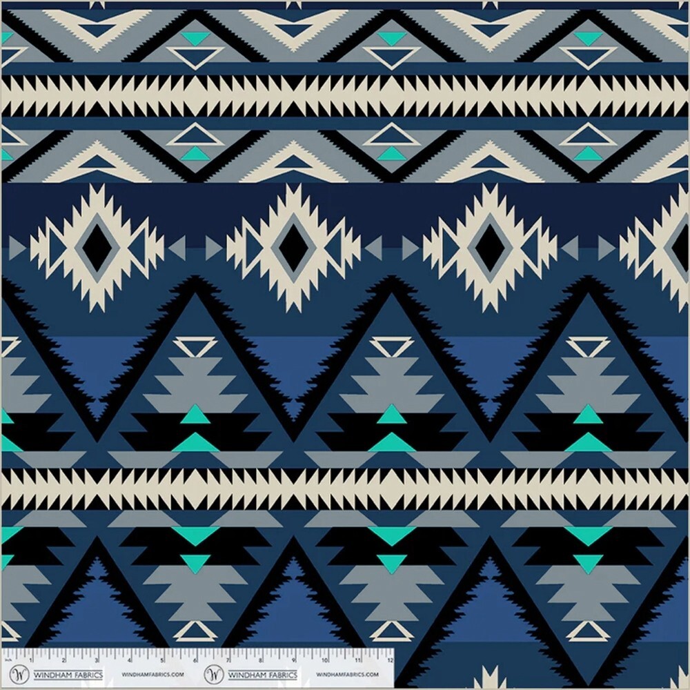Blue Raymi Native American Fleece Fabric - 60" Wide - Sold by The Yard ...