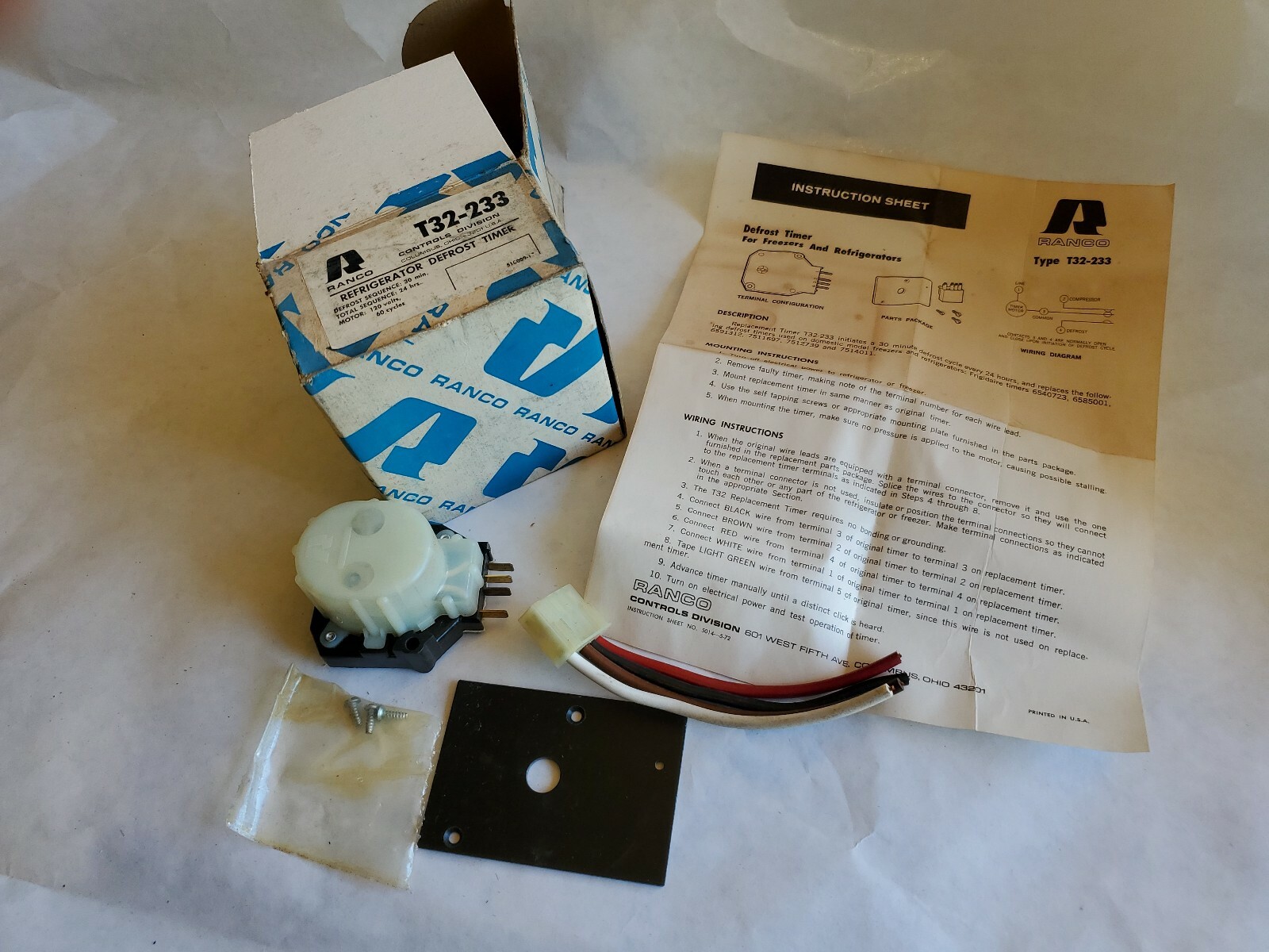 RANCO T32-233 Defrost Timer New Old Stock | eBay
