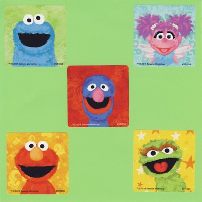 15 Sesame Street Chalk- Large Stickers - Elmo, Grover, Cookie Monster ...