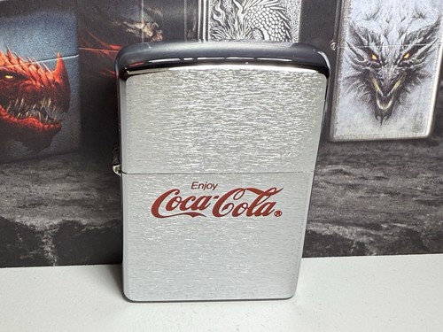 1998 Zippo-Coca-Cola - Brushed Brass - Collectible With Box And Paper ...