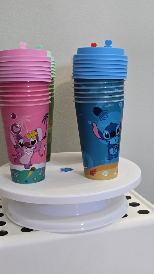 24 Pack Stitch Party Favors Goodie Cups, with 4 Designs, 16OZ Reusable ...