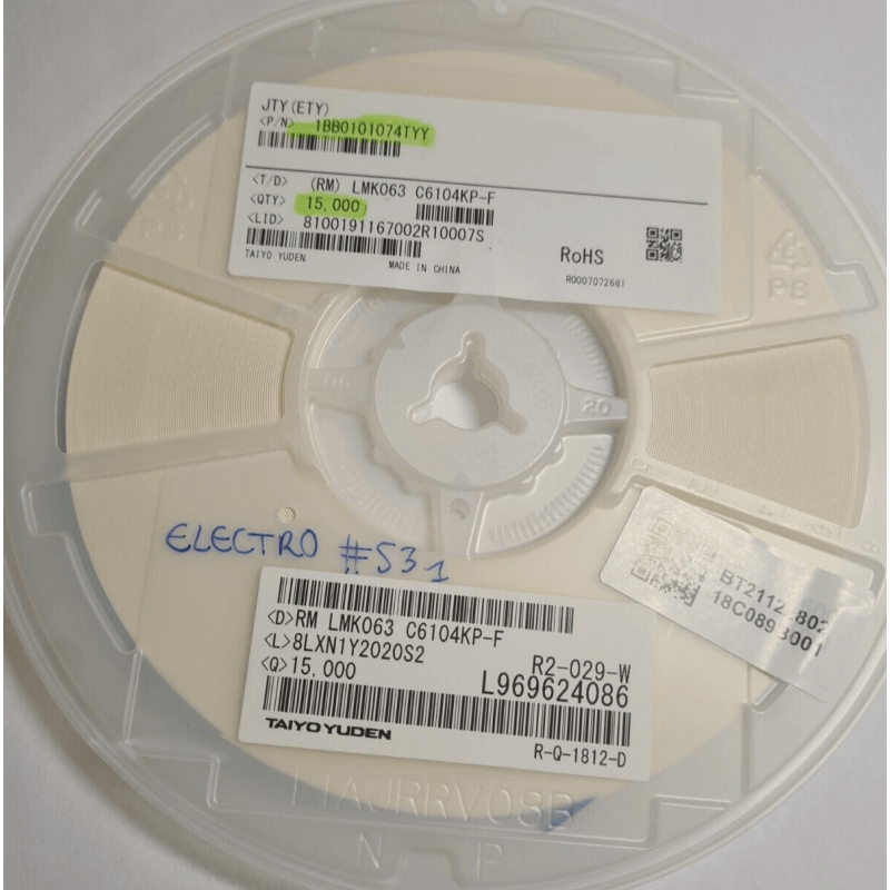 LMK063C6104KP-F Cap Cer 0.1UF 10V X6S 0201 TAIYO YUDEN 15 000 Units | eBay