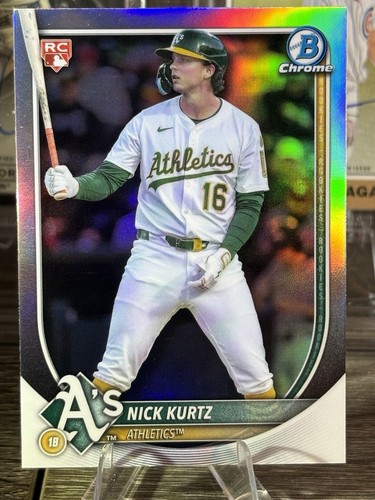 2025 Bowman Chrome Nick Kurtz Red Rookie Redemption RC #93 Athletics MVP | eBay