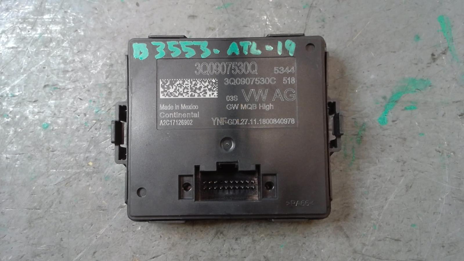 VOLKSWAGEN ATLAS Chassis Brain Box Network Gateway 3Q0 907 530 Q | eBay