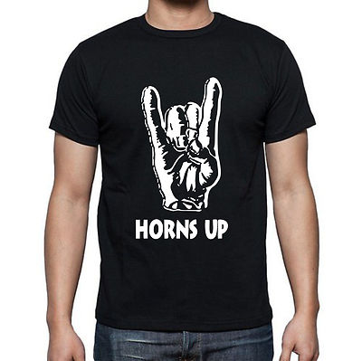 Horns Up Hand Sign Devil Horn Longhorn Tee t-shirt all sizes and colors ...