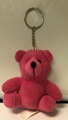 Teddy Bear with Key Ring. Long Discontinued and Vintage 4 inches PINK ...