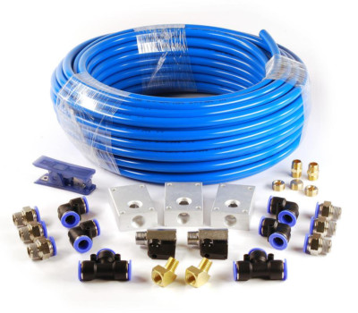 Compressed Air Line Piping System 26pc Connect Kit 1/2 in. X 100 Ft ...