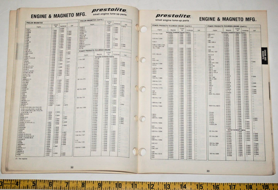 Vintage Prestolite Catalog - Small Engine Tune-Up Parts - 1978 Catalog ...