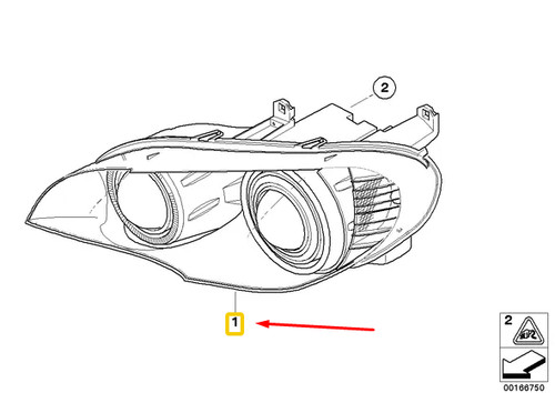 NEW BMW X5 E70 FRONT RIGHT HEADLIGHT RHD 7278048 63127278048 ORIGINAL ...