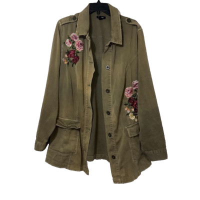 Torrid Jacket Woman’s 1 Green Embroidered Flowers | eBay