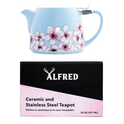 ALFRED Floral Ceramic and Stainless Steel Teapot 20oz. (591ML) | eBay