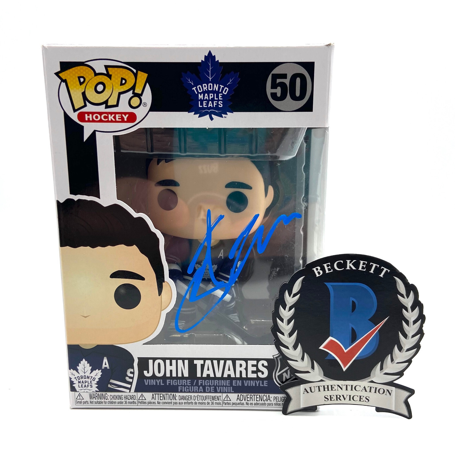 JOHN TAVARES SIGNED AUTOGRAPH TORONTO MAPLE LEAFS FUNKO POP 50 BECKETT ...