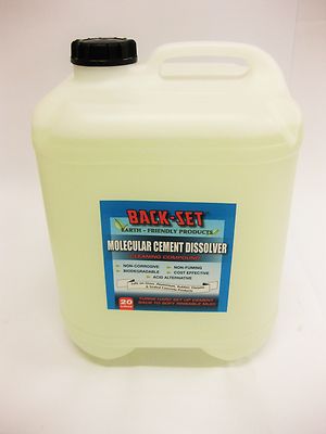 Back-Set 20 Litre Molecular Cement Dissolver - Turns hard set cement ...