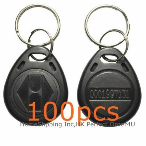 100PCS 125KHz RFID Key fobs EM4100/TK4100 Proximity ID Card Key fobs ...