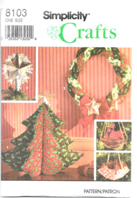 Vintage Simplicity Crafts Sewing Pattern 8103 Christmas Decorations NEW ...