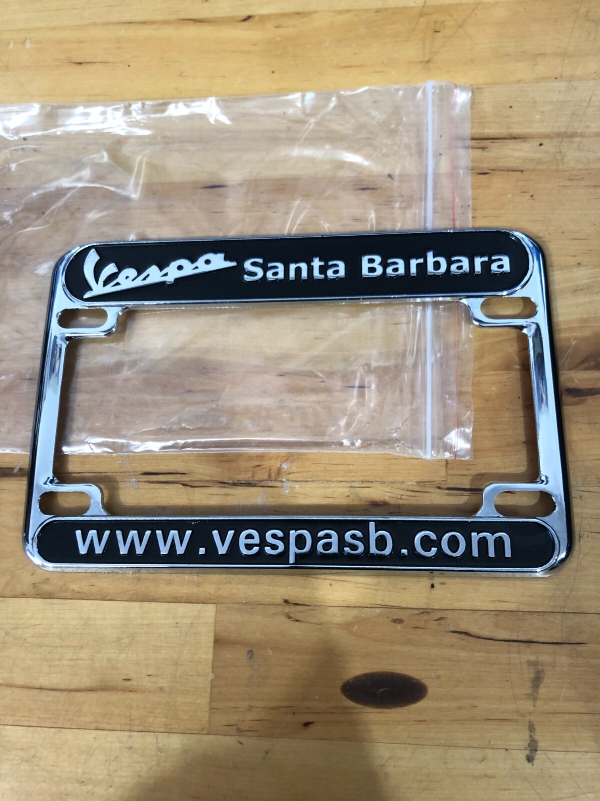 Vespa Santa Barbara License Plate Frame - 2001 - New Old Stock | eBay