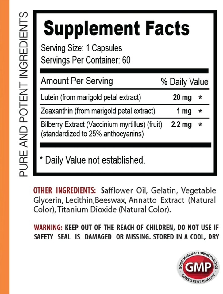 eye vitamins - EYE VISION GUARD - lutein 20 mg zeaxanthin 3 Bottles 180 ...