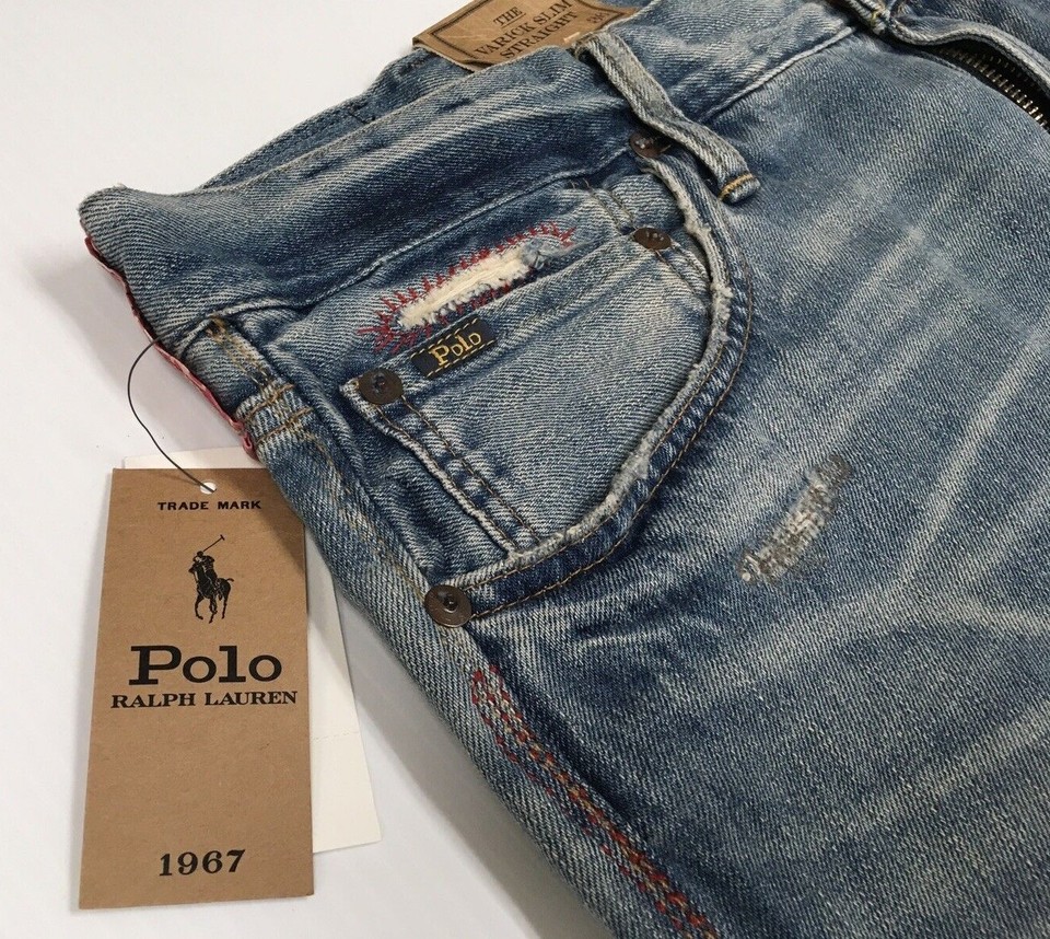 Polo Ralph Lauren B&T Stitched Patchwork Repaired Shredded Distressed ...