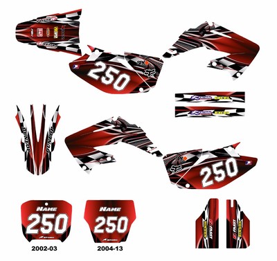 CR 125 250 graphics sticker kit for 2002 - 2013 Honda Dirt Bike #2500 ...