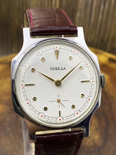 Vintage Watch Pobeda Cal.Zim 2602 Mechanical Men's USSR Wrist Watch 80 ...