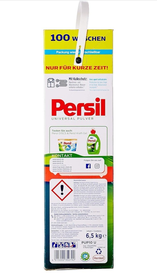 Persil Laundry Detergent Universal Mega Pack (100 Loads / 6.5 Kg) | eBay