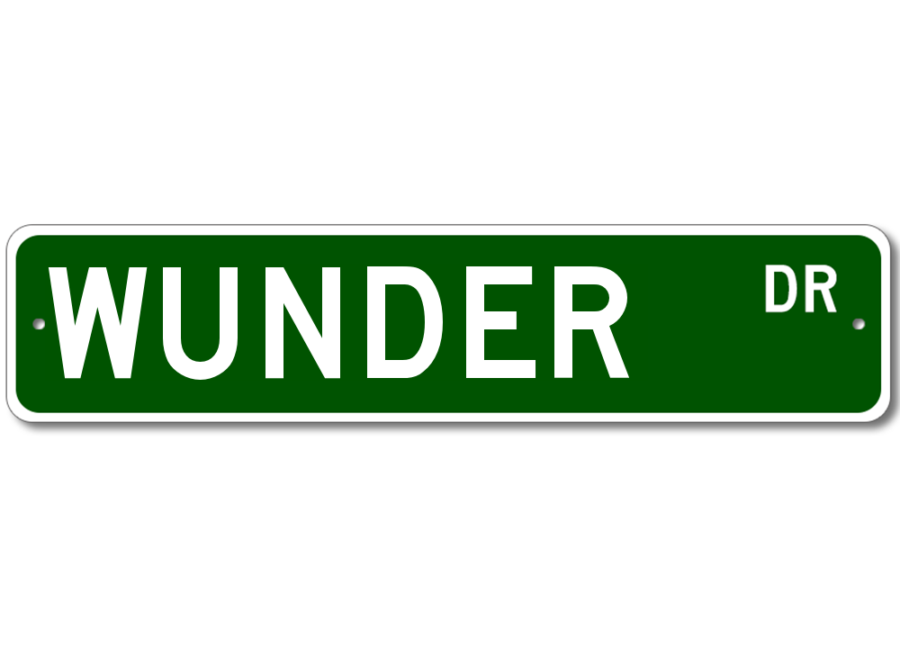 Wunder Drive Street Sign Personalized Custom Last Name Metal Sign ...