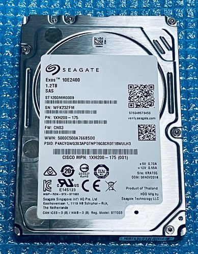 Seagate Exos ST1200MM0009 1.2TB 10K RPM 10K 2.5" 12Gb/s 512n SAS Hard ...
