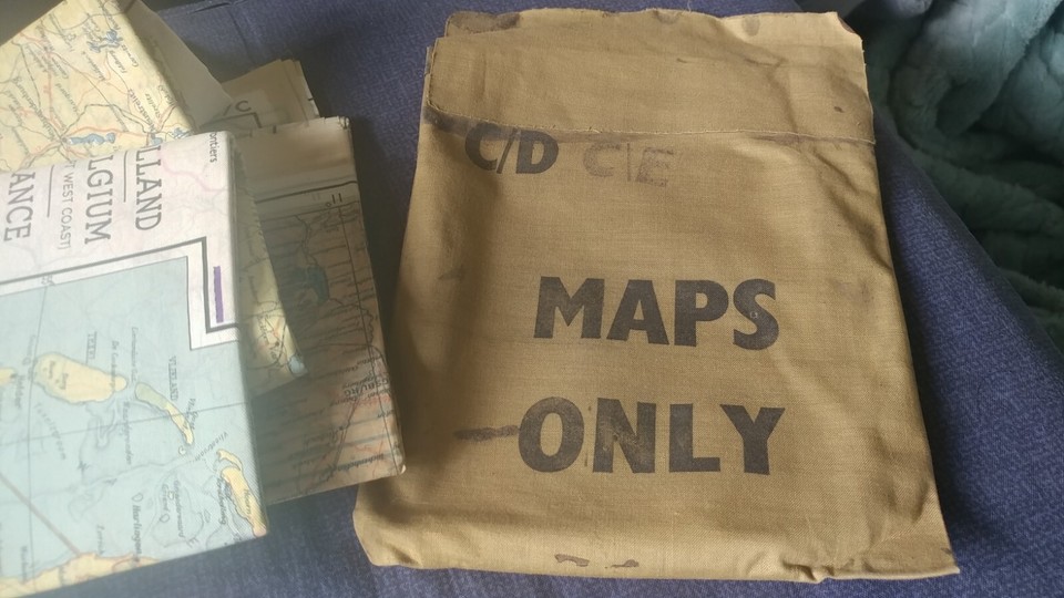 WW2 WWII Original Silk Escape Maps With Pouch And Compass | eBay