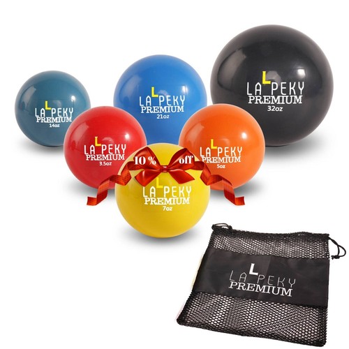 Soft-Shell Weighted Ball Set with Seams and Carrying Case 32, 21, 14, 7 ...