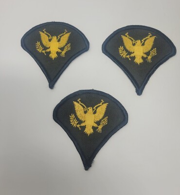 3 US Army Specialist E4 Rank Gold Eagle WWII Embroidered Patches | eBay