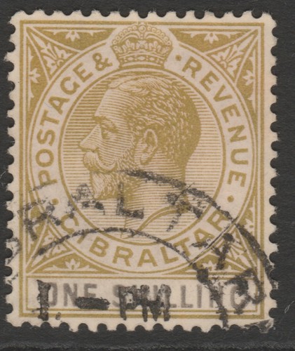 Gibraltar GV 1925-32 1 olive and black sg102 used | eBay
