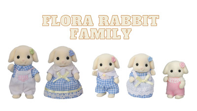PSL Sylvanian Families Flora Rabbit Family Brother Sister Baby Epoch ...