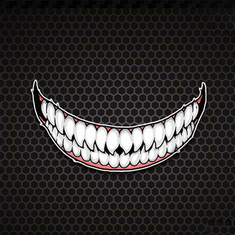 Evil Smile Mouth Teeth Sticker Decal Vinyl Motorcycle Helmet Biker ...